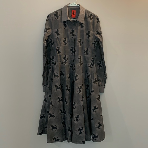 Ferrari | Dresses | Ferrari Cavallino All Over Horse Print Cotton Dress ...